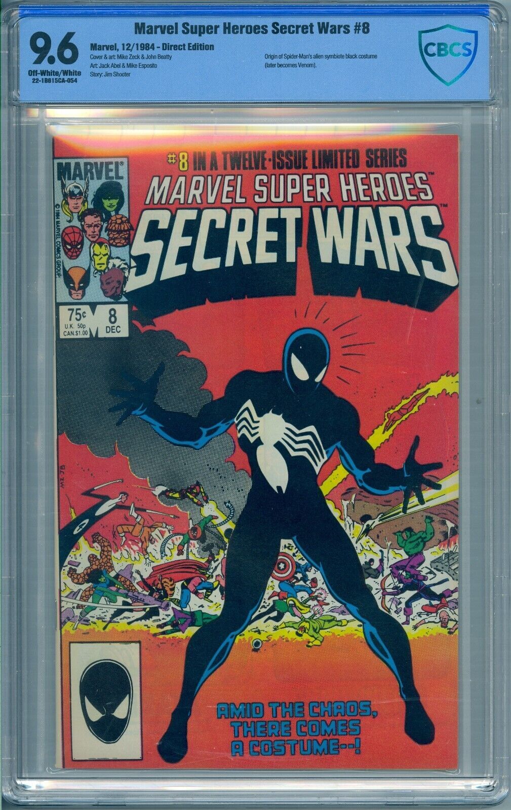 Marvel Super Heroes Secret Wars #8 Cbcs 9.6 Origin of Venom Symbiote ...