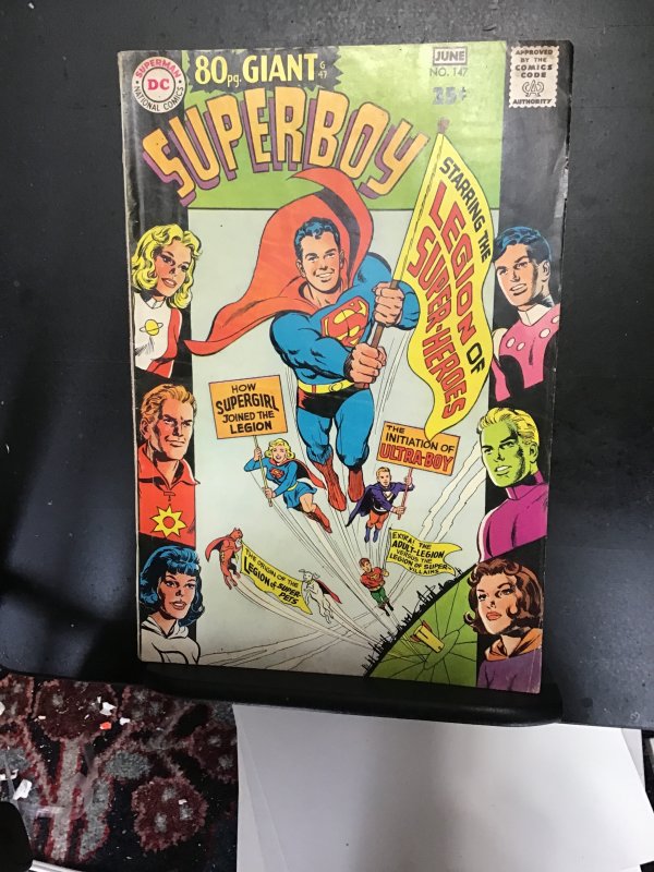 Superboy #147 (1968) Giant size! Legion of superheroes key! Adult ...