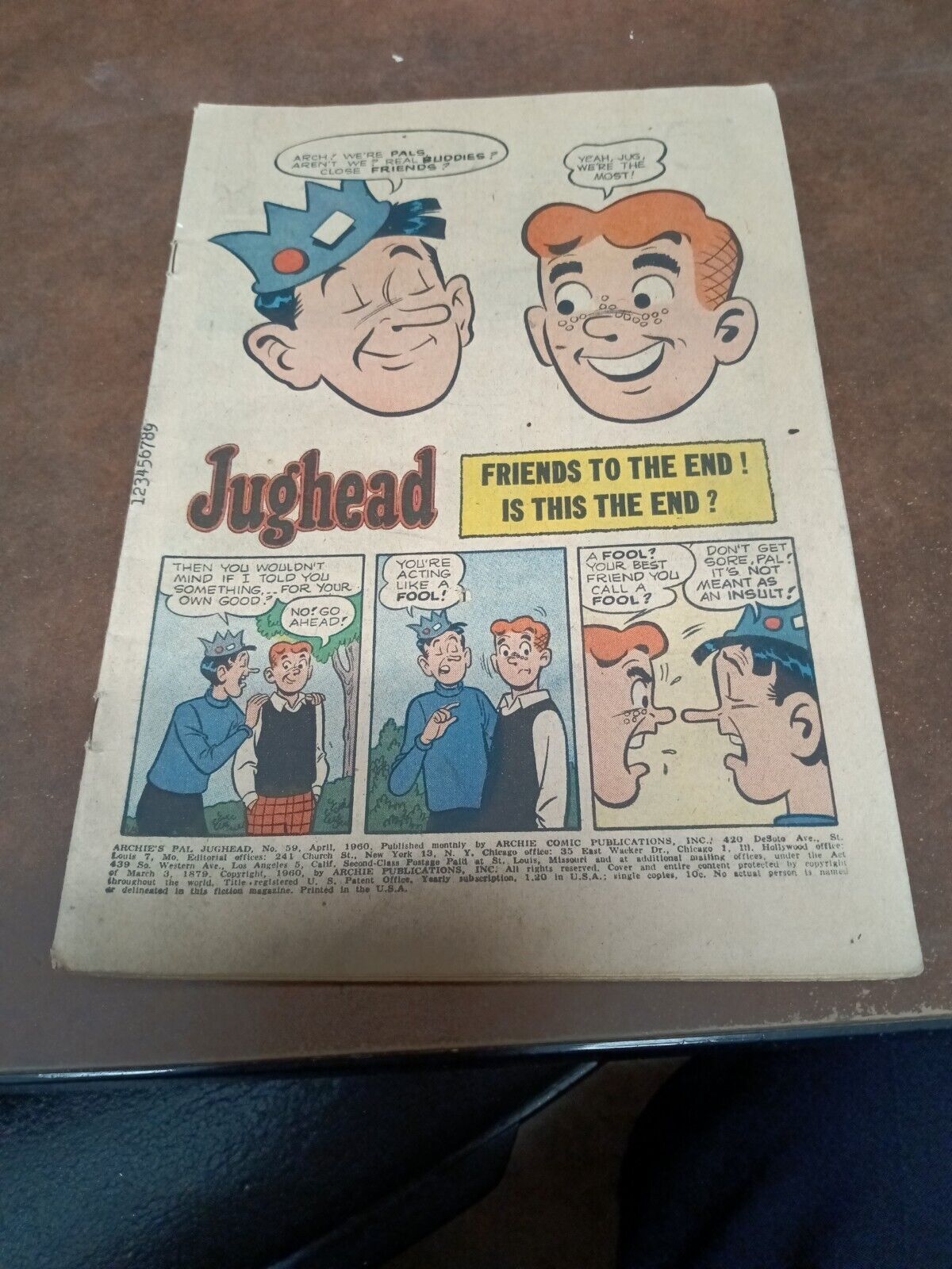 JUGHEAD Archie's Pal COMIC BOOK #59 1960 Archie BETTY Veronica silver ...