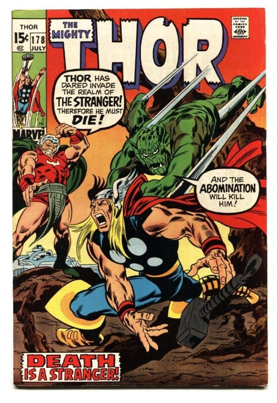 THOR #178 1970 MARVEL COMIC BOOK-Jack Kirby art | Comic Books - Bronze ...