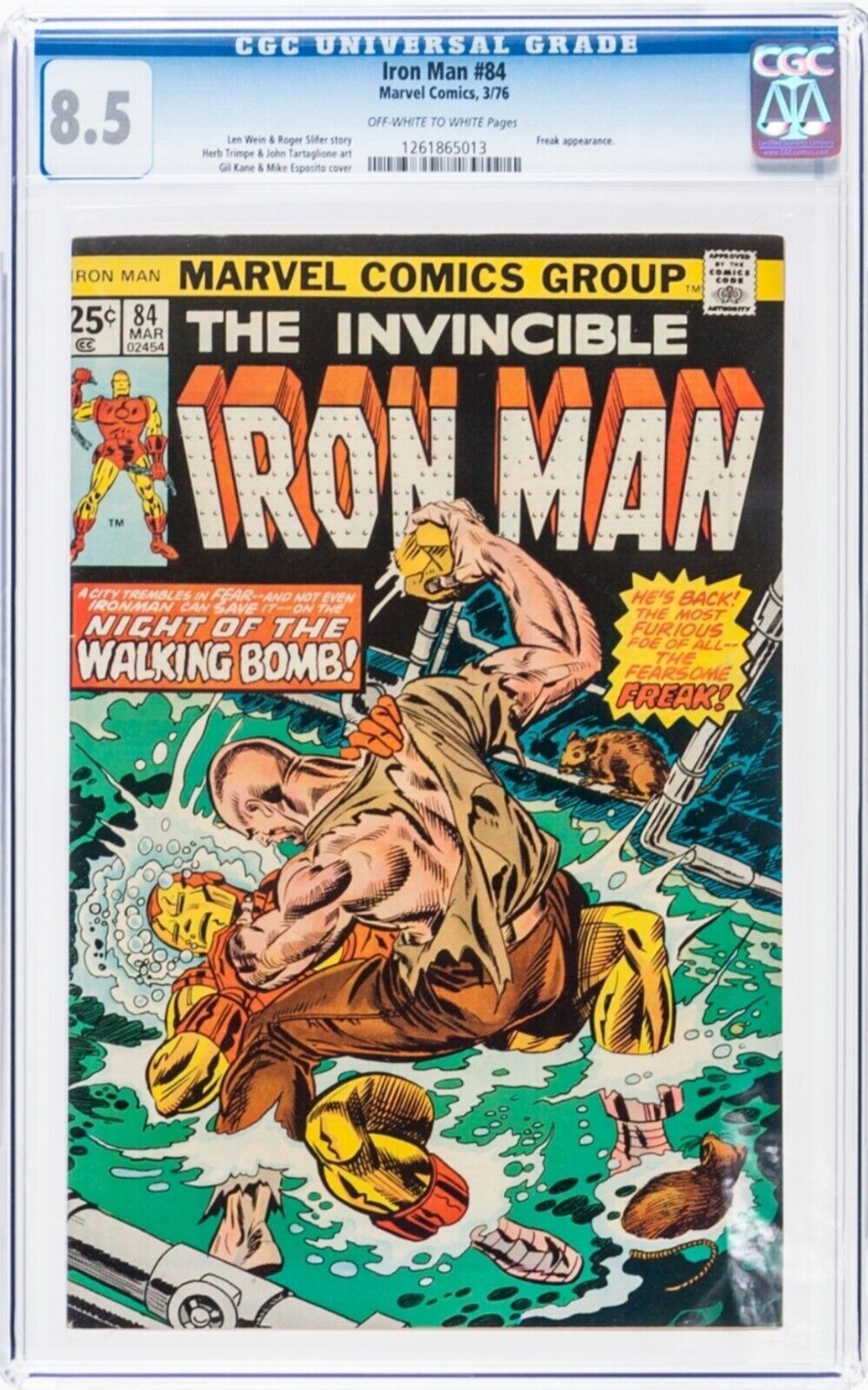 IRON MAN #84 CGC 8.5 (Marvel 1976) Tony Stark battles The FREAK (Gil ...