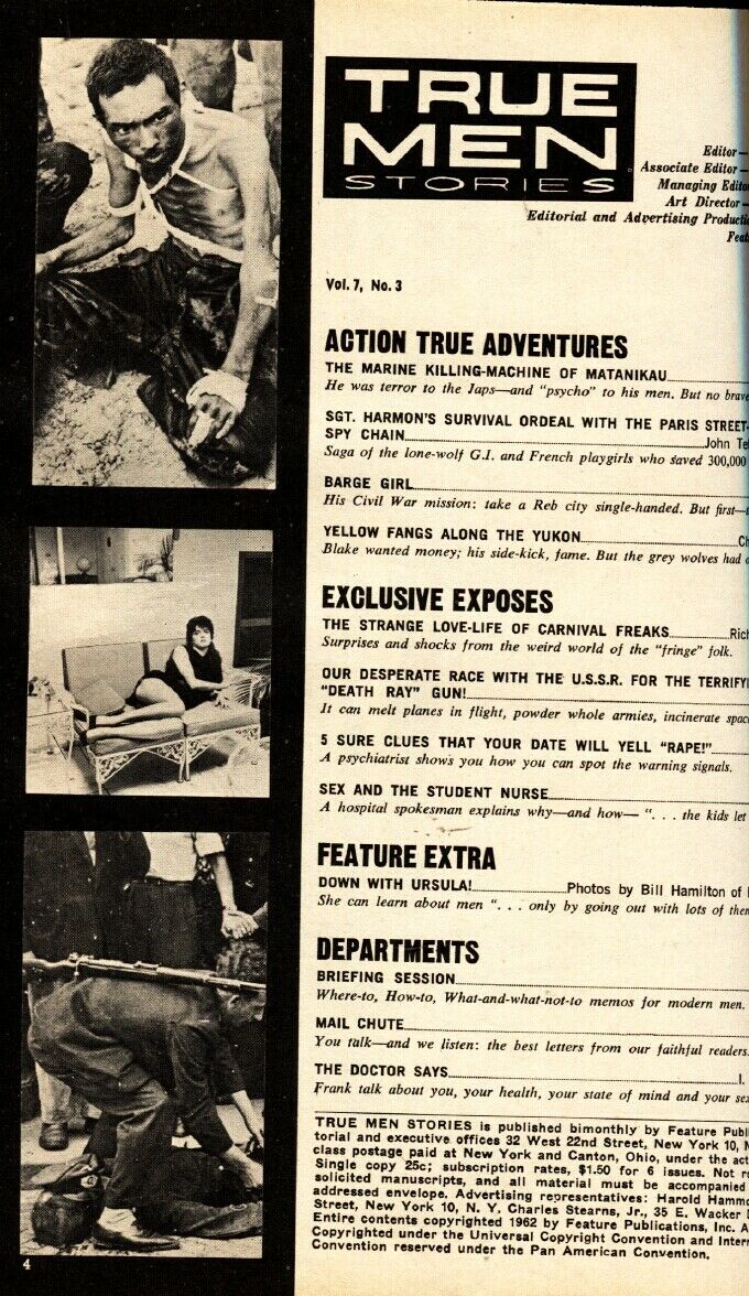 True Men May 1963-pulp thrills-Nazi brothel cover-cheesecake wild ...