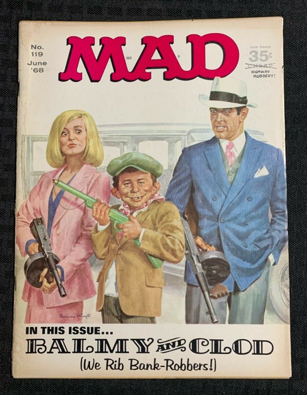 1968 MAD Magazine #119 VG+ 4.5 Alfred E Neuman / Bonnie & Clyde Parody ...