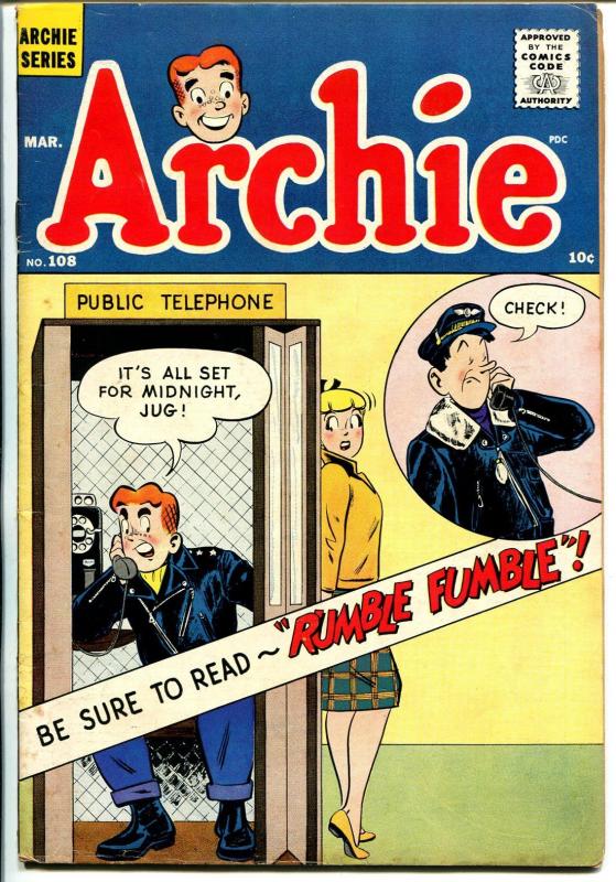 Archie #108 1960-Betty-Veronica-leather jackets-teen gangs-FN- | Comic ...
