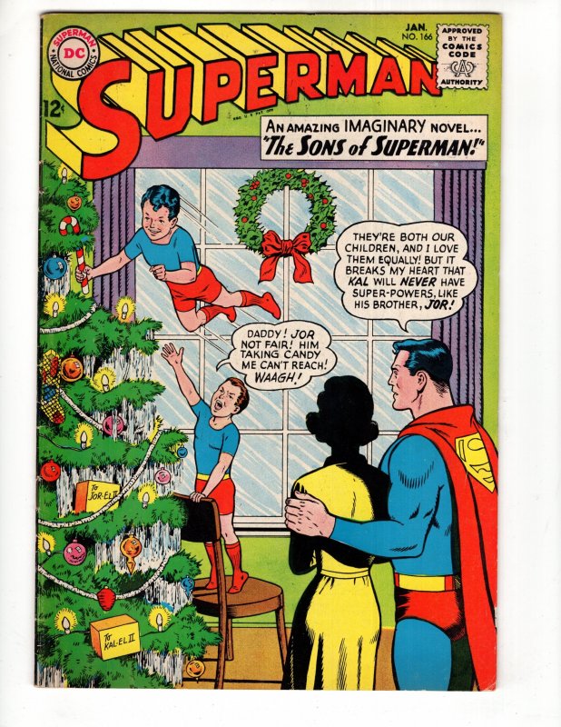 Superman #166 (1964) "THE SONS OF SUPERMAN!" High Grade / ID#397 ...