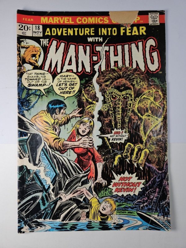 Adventure into Fear Man-Thing #18 GD- 1973 Marvel Comics C169A | Comic ...