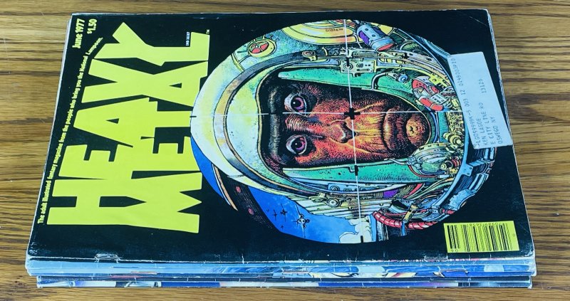 LOT OF 6 HEAVY METAL 1970's MAGAZINES 1977 & 1979 Vintage Comic Fantasy ...