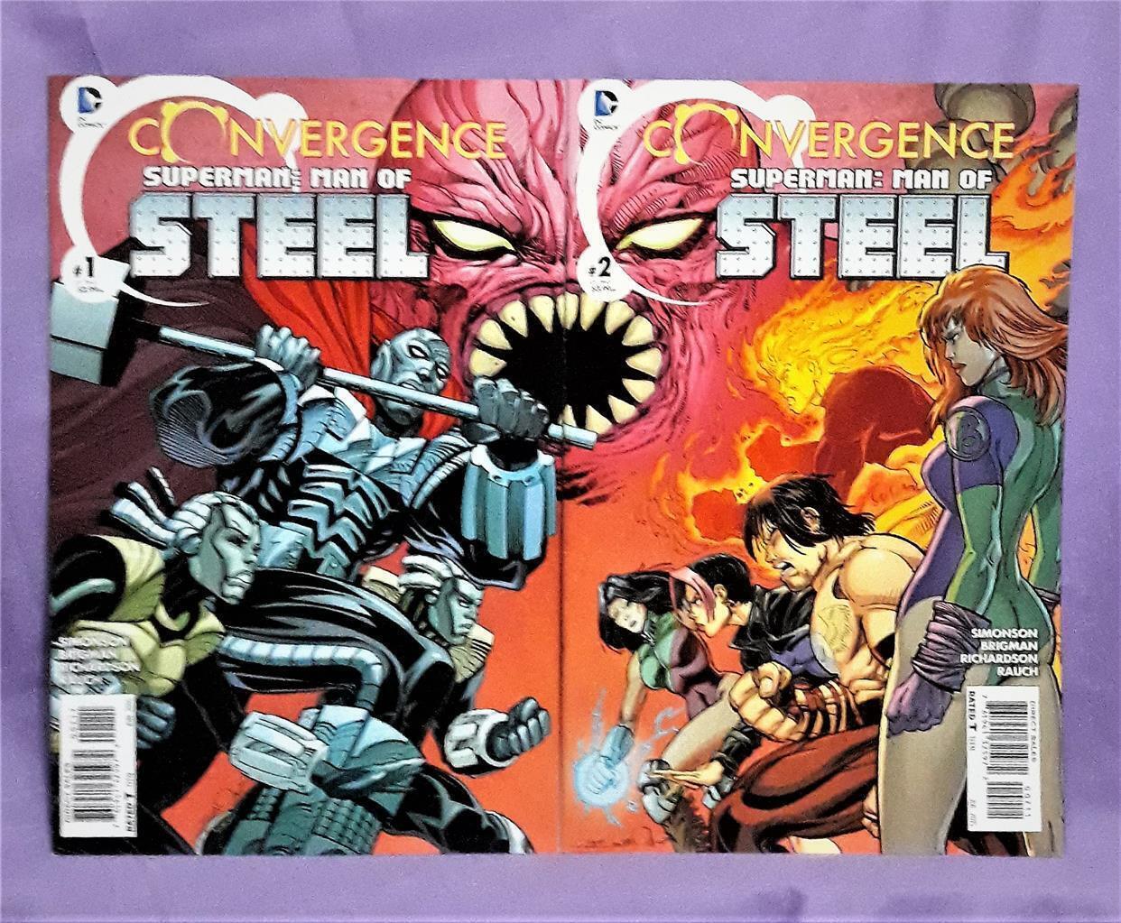 DC Convergence SUPERMAN MAN OF STEEL #1 - 2 Connecting Covers (DC 2015 ...