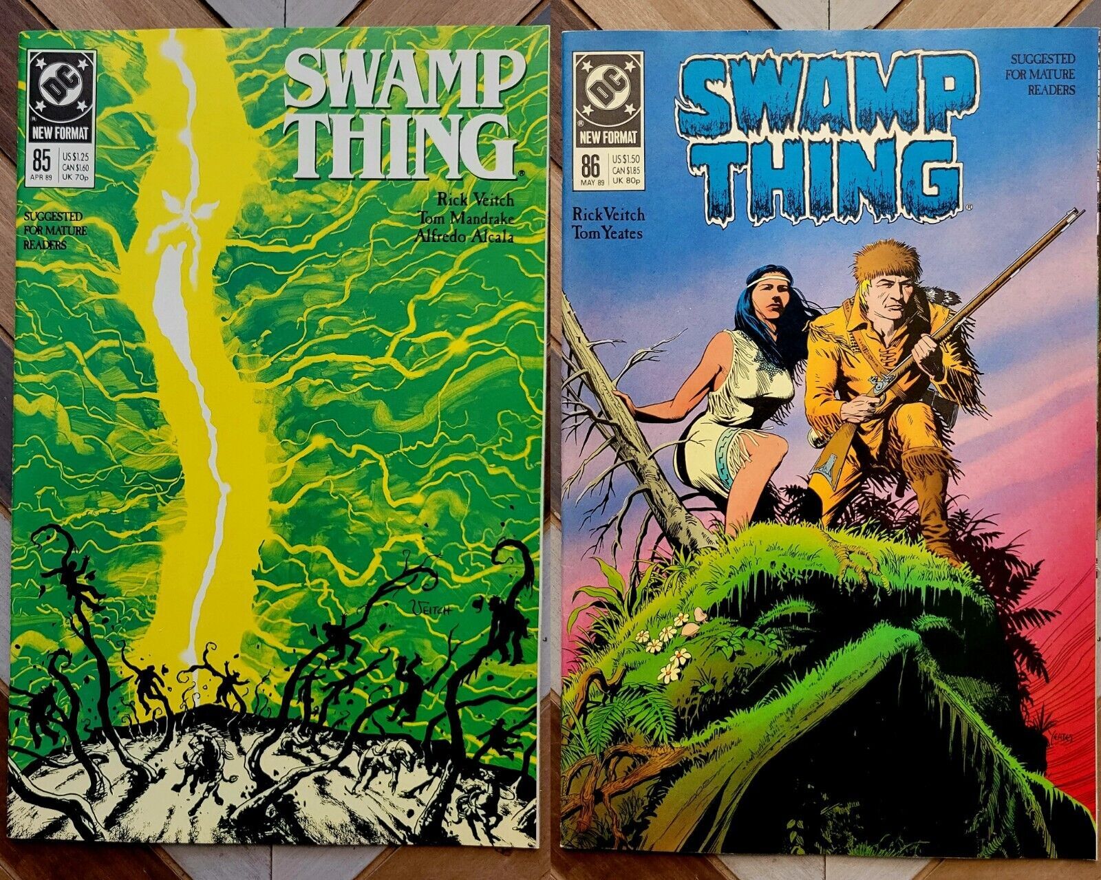 SWAMP THING #85-86 NM- (DC 1989) Western JONAH HEX, TOMAHAWK Veitch ...