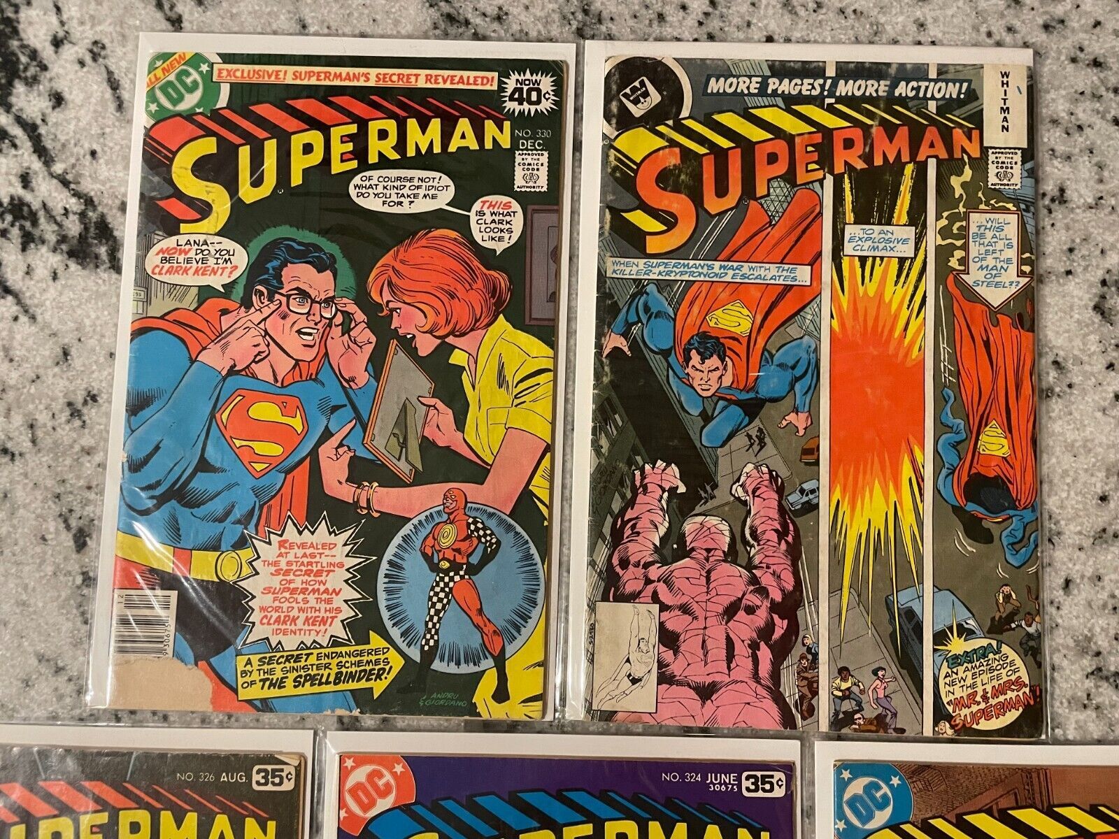 Lot Of 5 Superman DC Comic Books # 322 324 326 329 330 Batman Flash ...