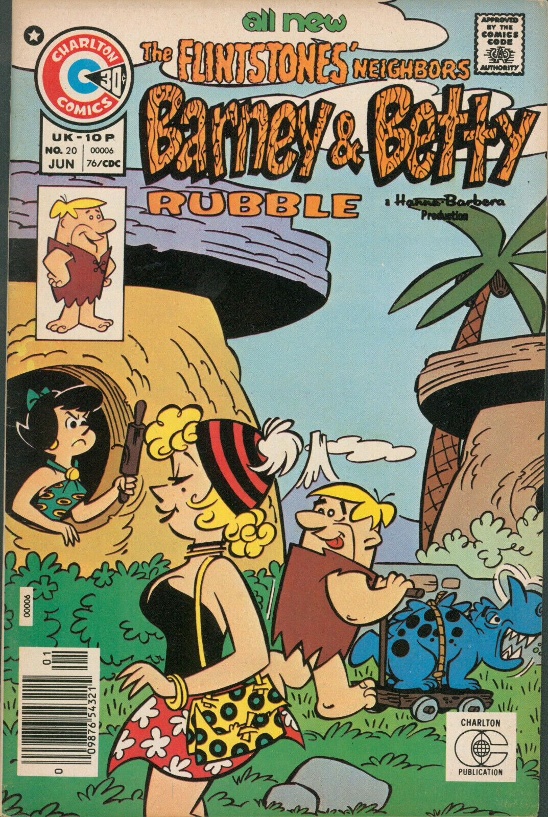 Barney & Betty Rubble #20 Charlton Comics Flintstones 1976 FN | Comic ...