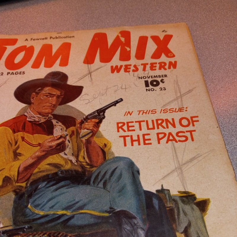 Tom Mix Western #23 fawcett comics 1949 golden age precode two six gun ...