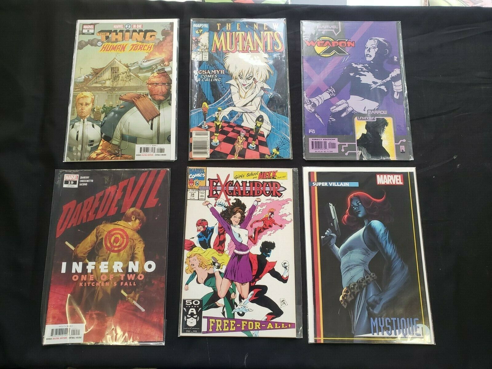 Misc Marvel 6pc (FN/VF) Newsstand, Mystique, Slow Burn, Inferno 1988 ...