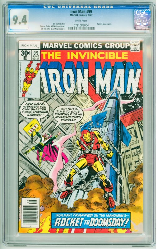 Iron Man #99 (1977) CGC 9.4! White Pages! | Comic Books - Bronze Age ...
