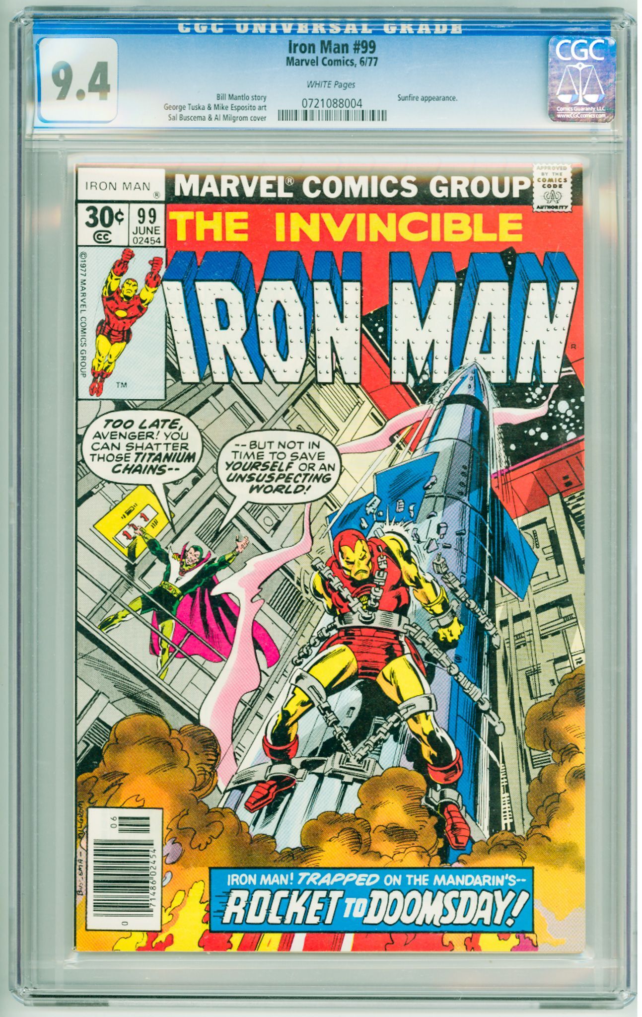 Iron Man #99 (1977) CGC 9.4! White Pages! | Comic Books - Bronze Age ...