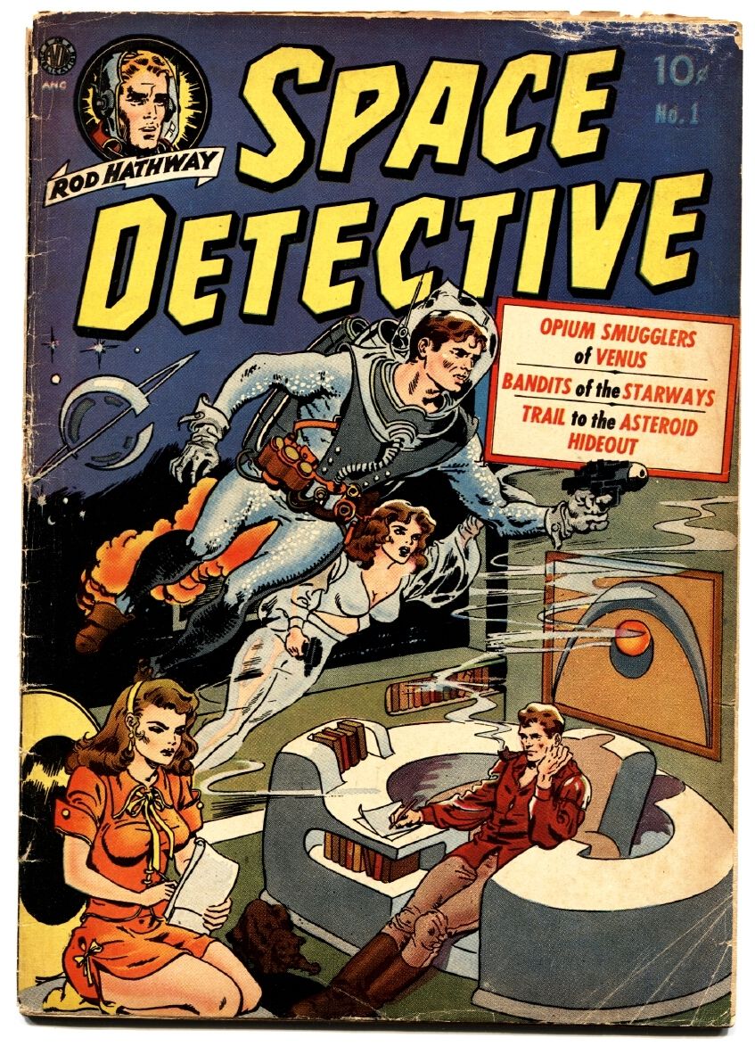 SPACE DETECTIVE #1-1951 Wally Wood cover art AVON sci-fi pre-code ...