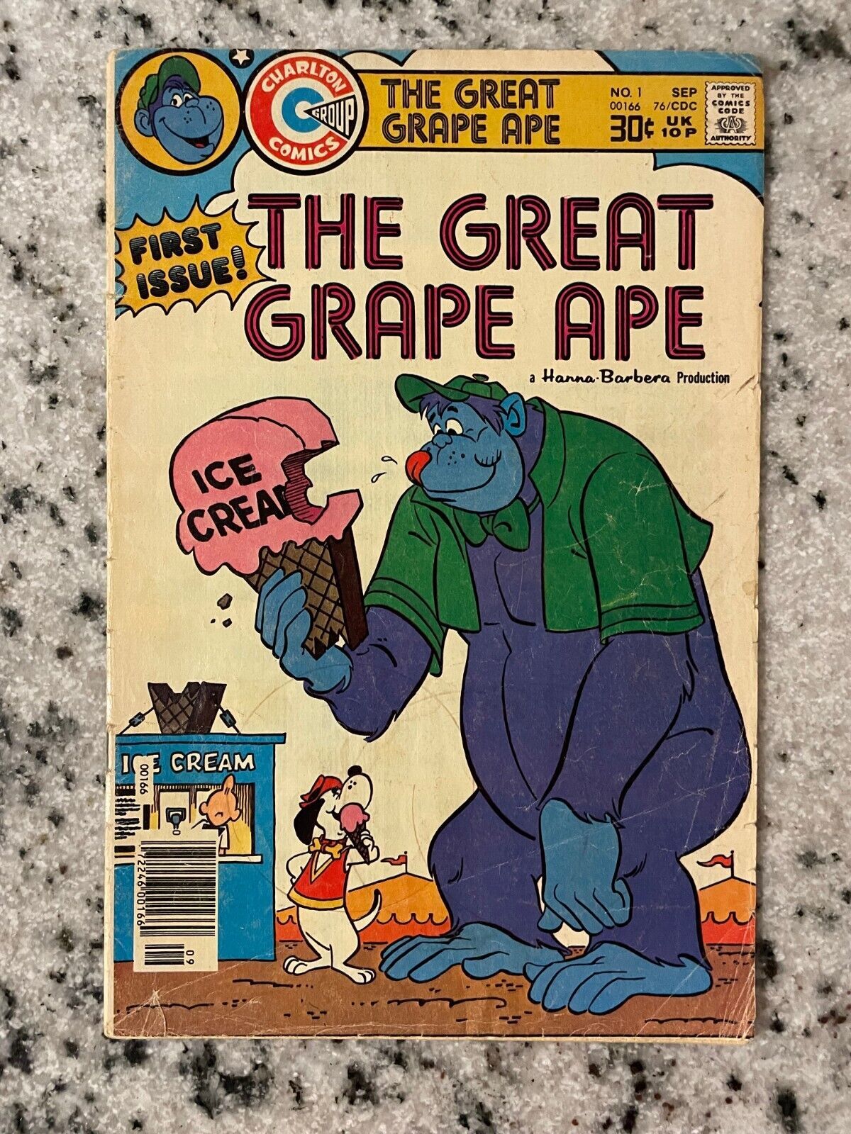 The Great Grape Ape # 1 VG/FN Charlton Comic Book Hanna-Barbera Ice ...