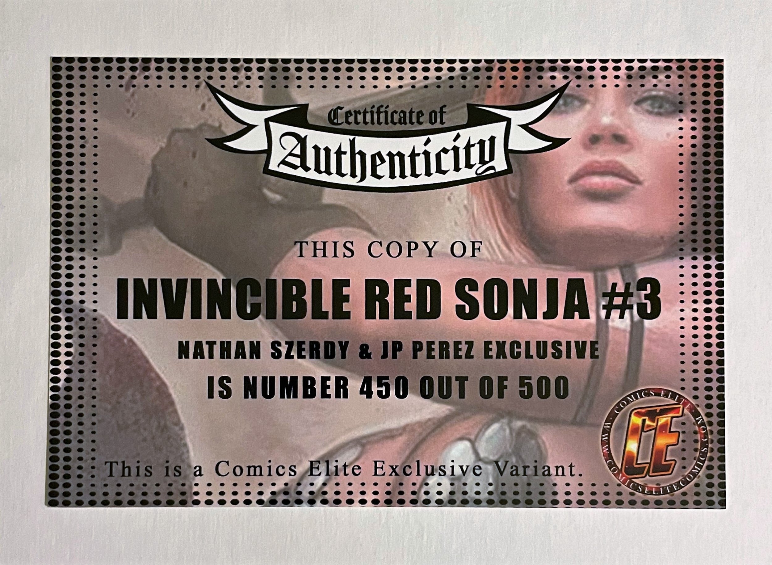 RED Sonja #3 the Invincible Nathan Szerdy Exclusive Virgin Cover COA ...