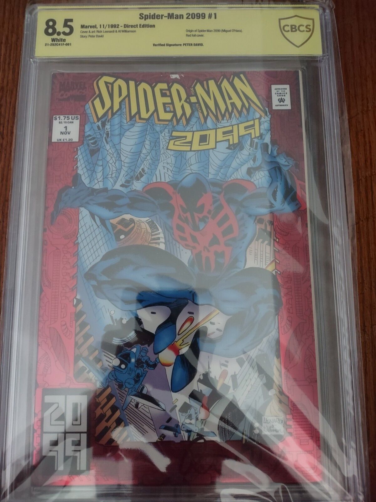 Spider-Man 2099 #1 CBCS 8.5 SS 1992 Key Issue Signed By Peter David ...