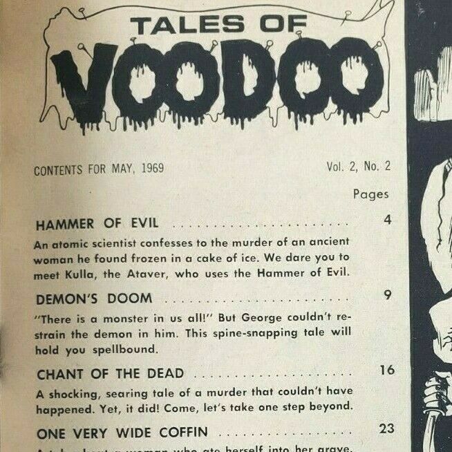 TALES OF VOODOO Horror Magazine Vol. 2, No. 2 May 1969 Eerie ...