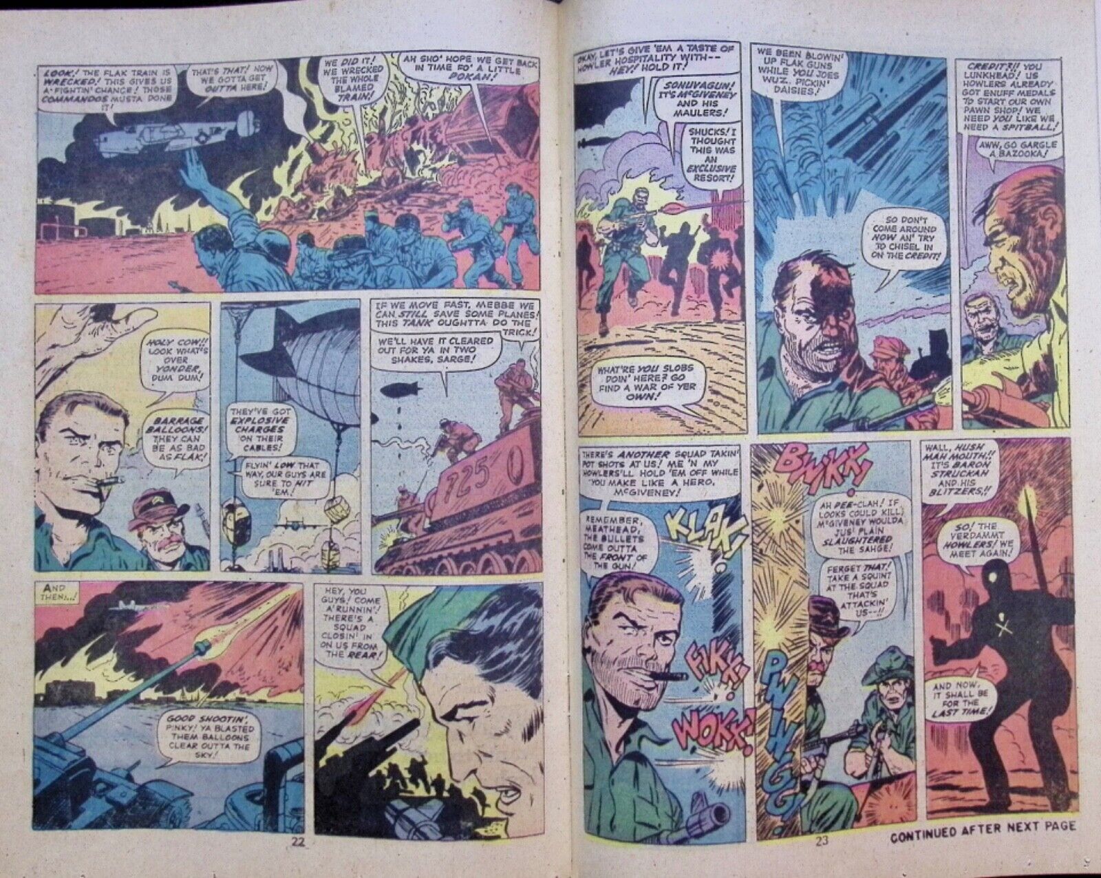SGT FURY & HIS HOWLING COMMANDOS Comic 124 — Reprint WW II War 1975 ...