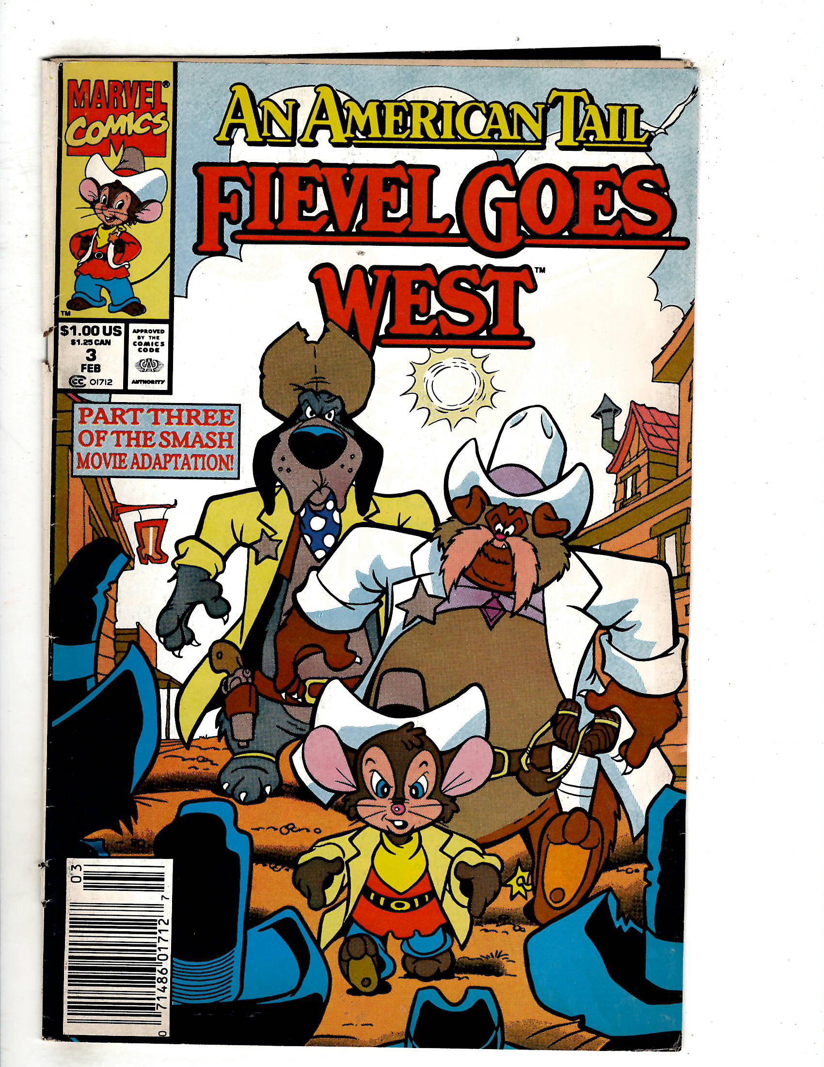 American Tail: Fievel Goes West #3 (1992) J601 | Comic Books - Modern ...
