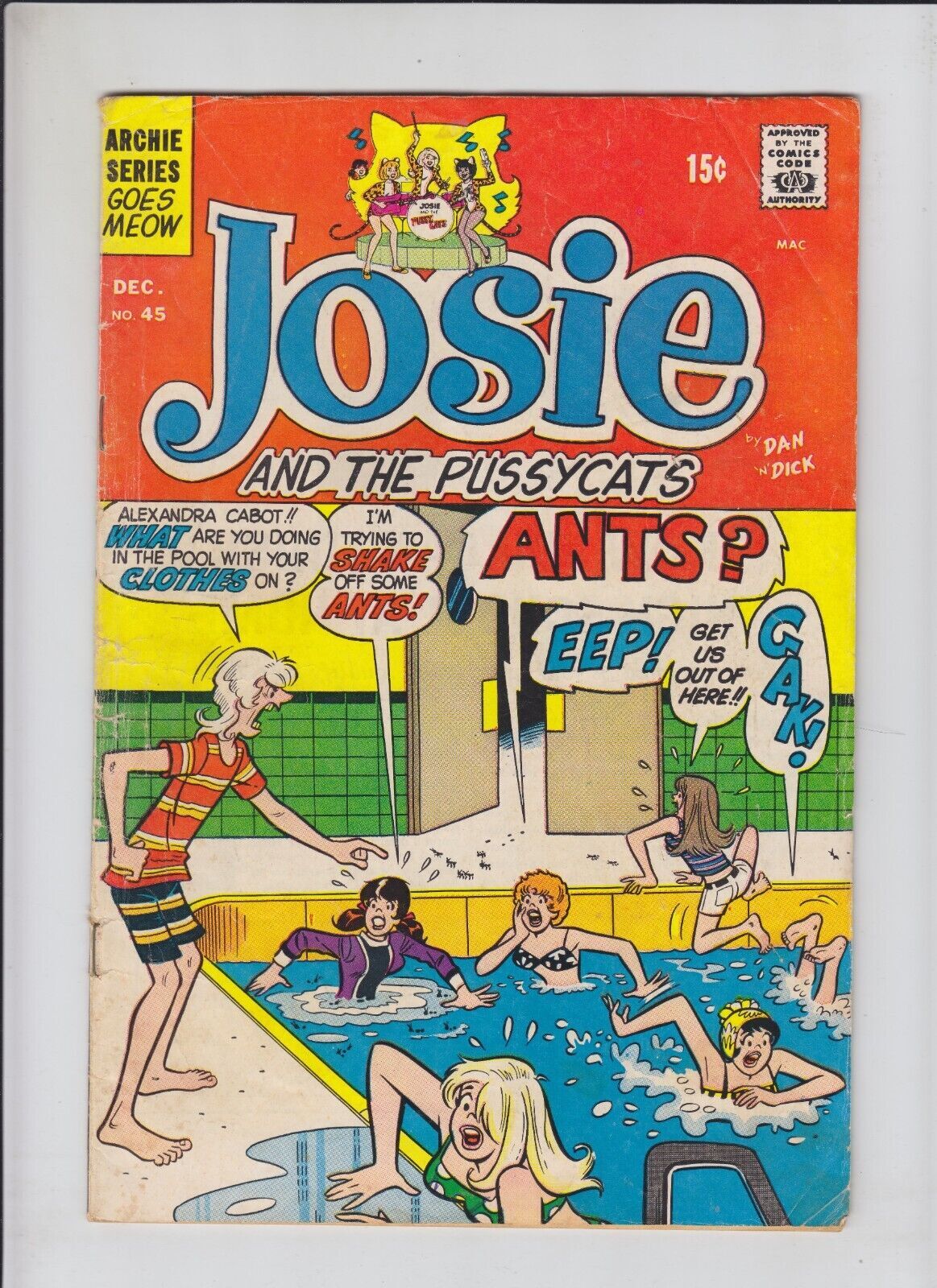 Josie And the Pussycats #45 GD; Archie | Archie - December 1969 ...