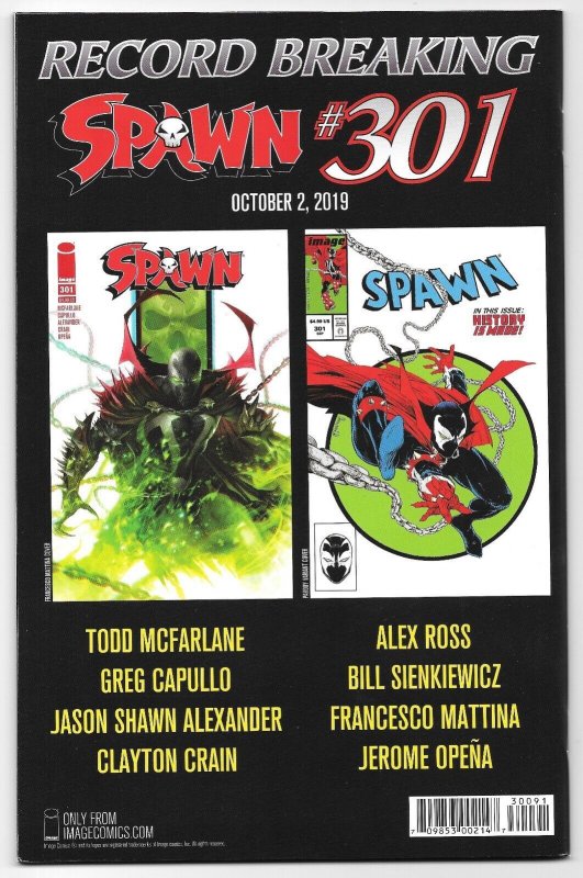 Spawn #300 (09/2019) Image Comics Jason Shawn Alexander Variant Cover | Comic Books - Modern Age ...