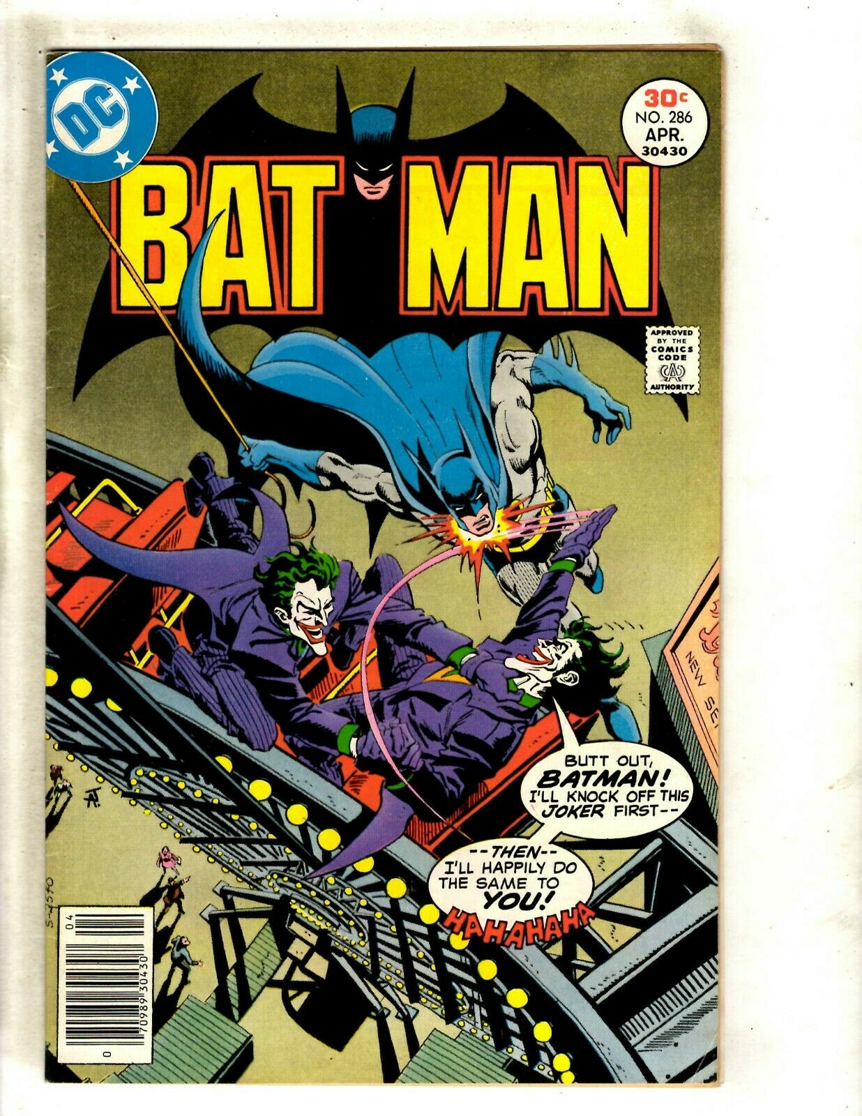 Batman # 286 VF DC Comic Book SIGNED By Julius Schwartz Joker Cover ...