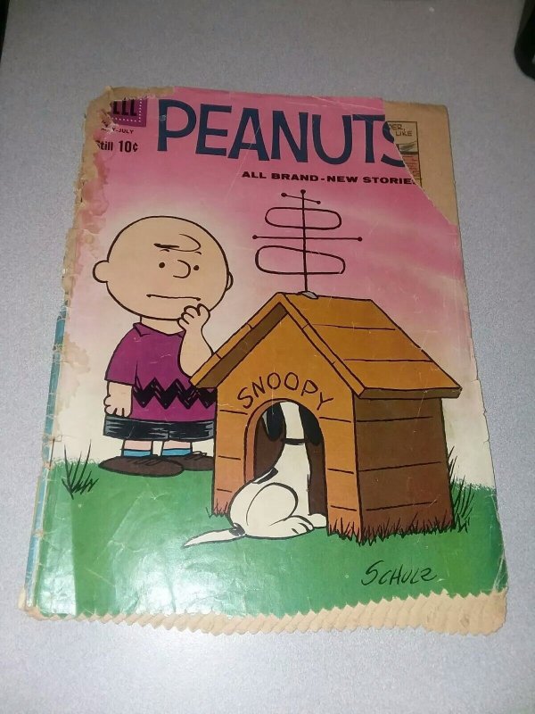 Peanuts 5 Dell Comics 1960 Silver Age Charlie Brown Snoopy Charles