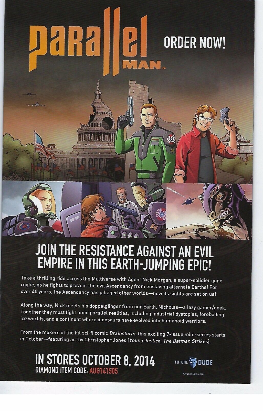 Parallel Man # 1 Retailer Exclusive Preview Cover NM Future Dude ...