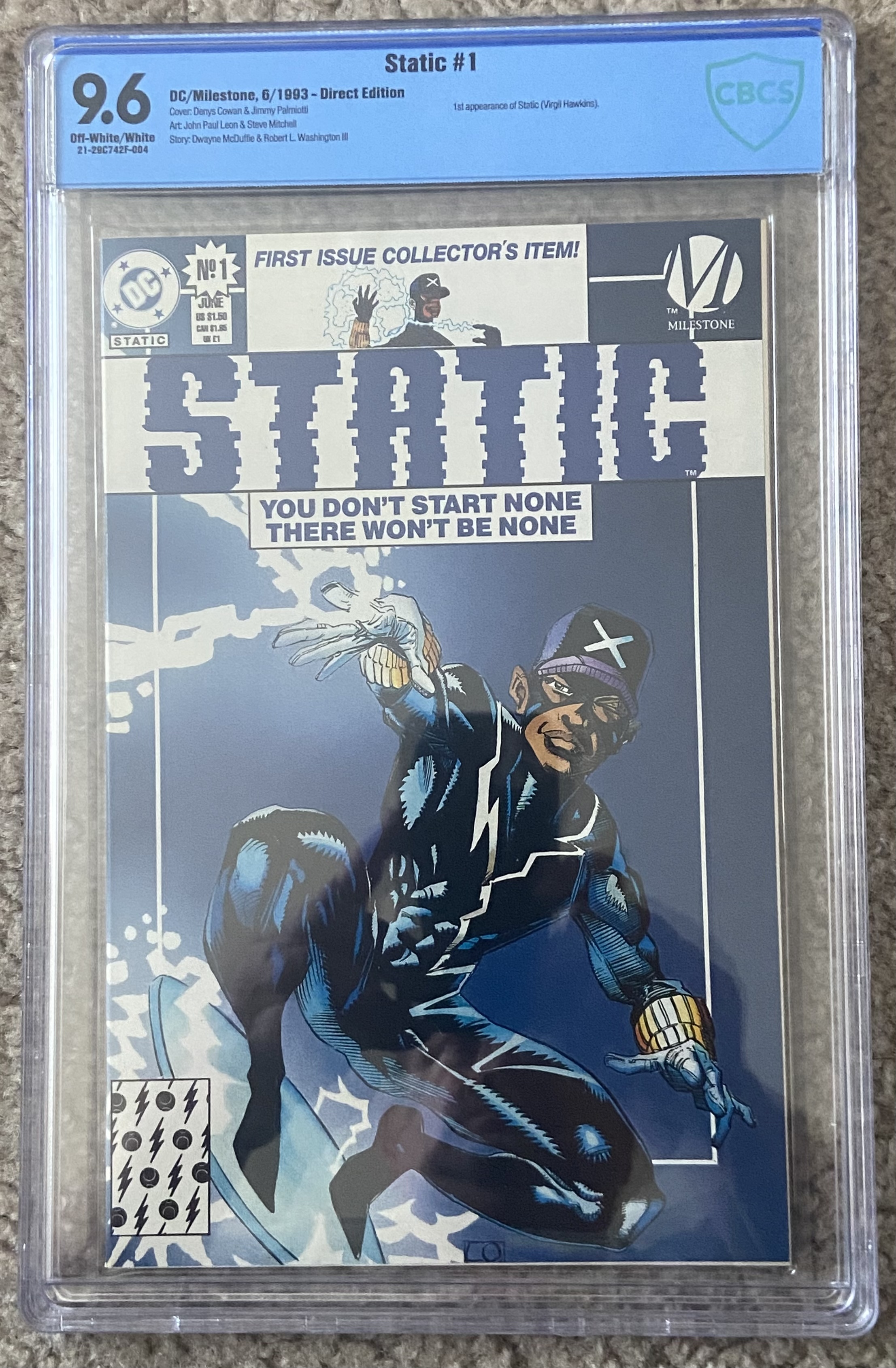Static #1 DC/Milestone Comics 1993 1st App. CBCS 9.6 | Comic Books ...