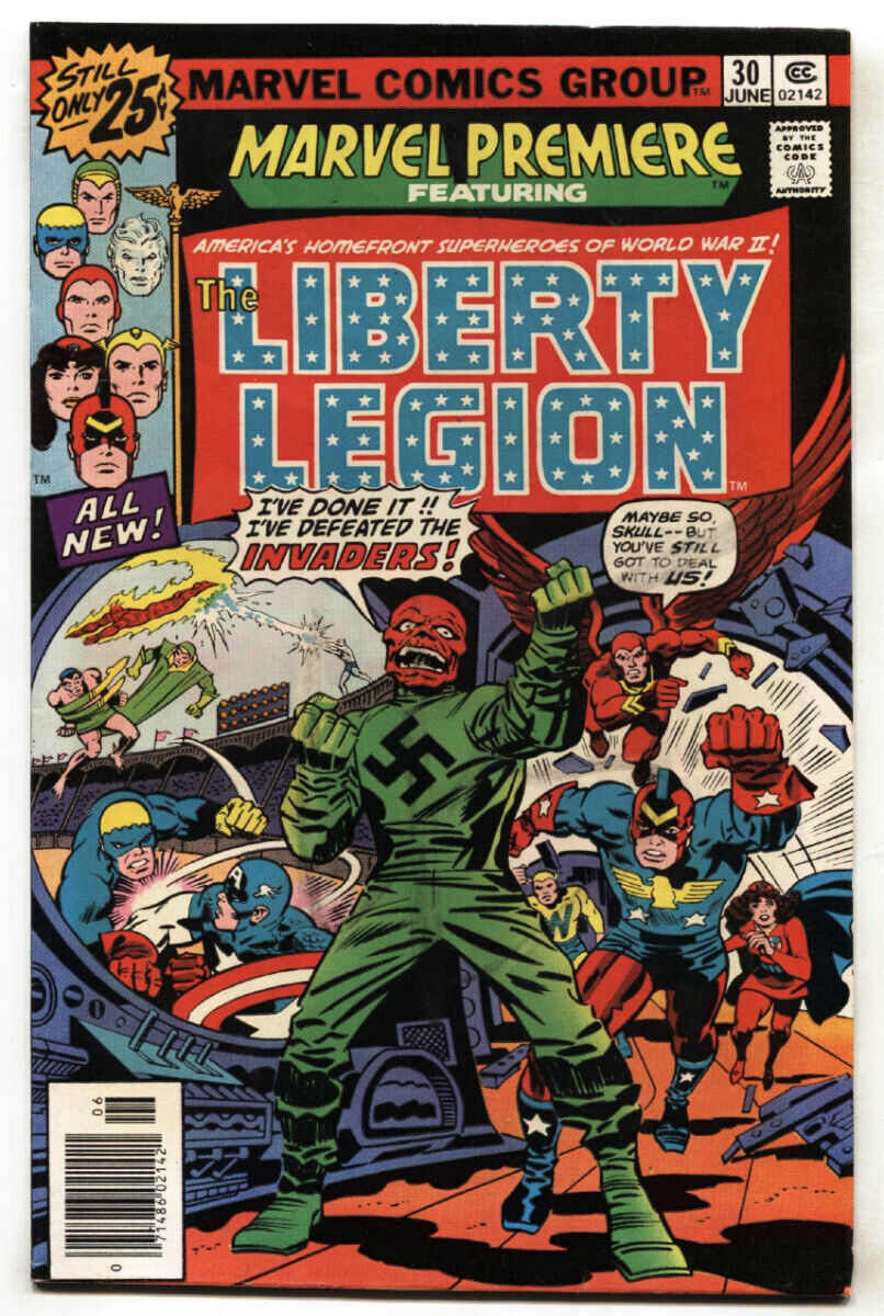 MARVEL PREMIERE #30--1976--Liberty Legion--Red Skull--comic book ...