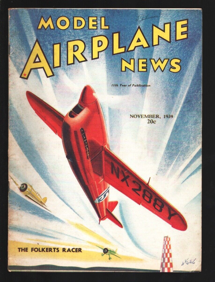 Model Airplane News 11/1939-The Folkerts Racer pulp style cover ...