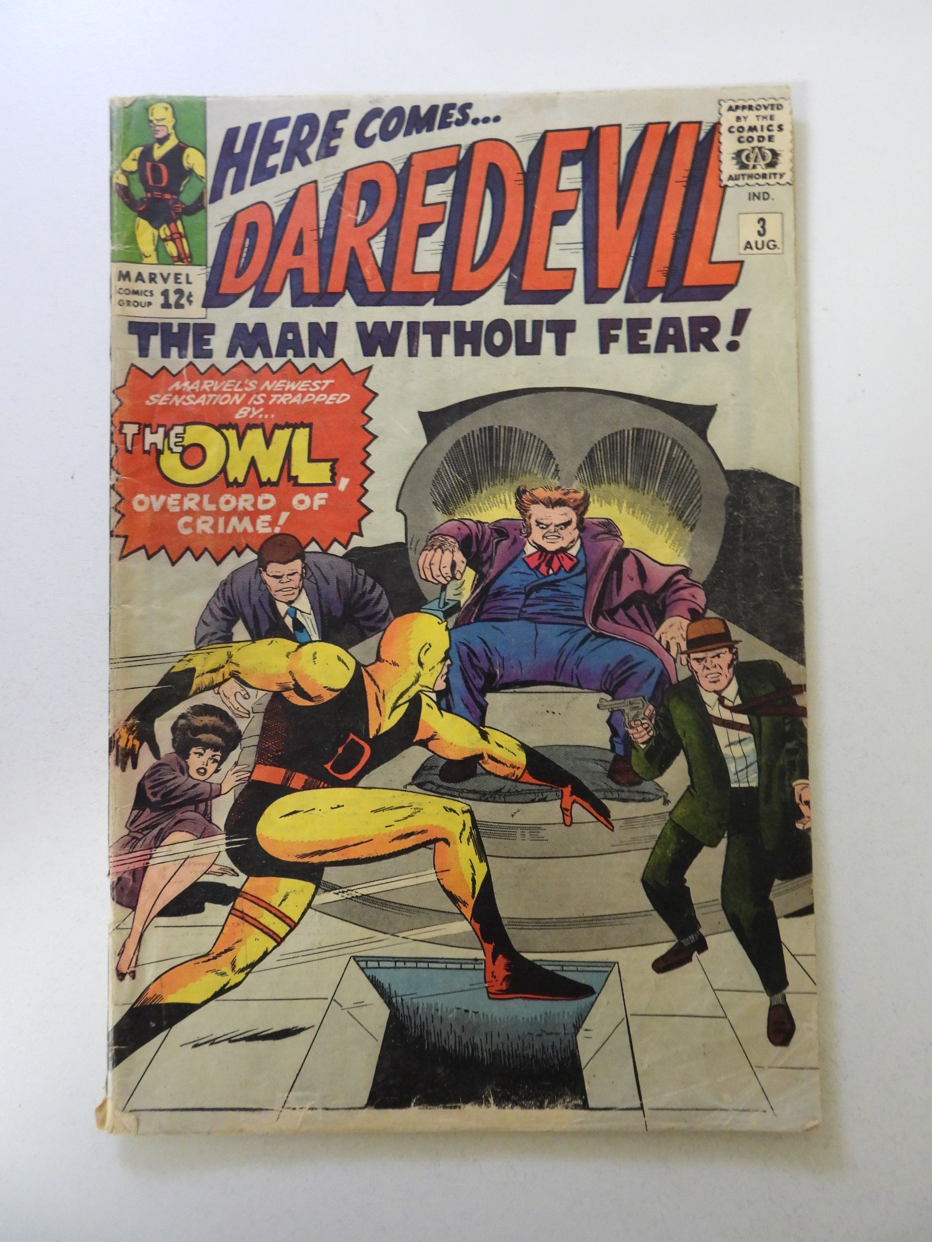 Daredevil #3 (1964) 1st appearance of The Owl VG condition 1/4" spine ...