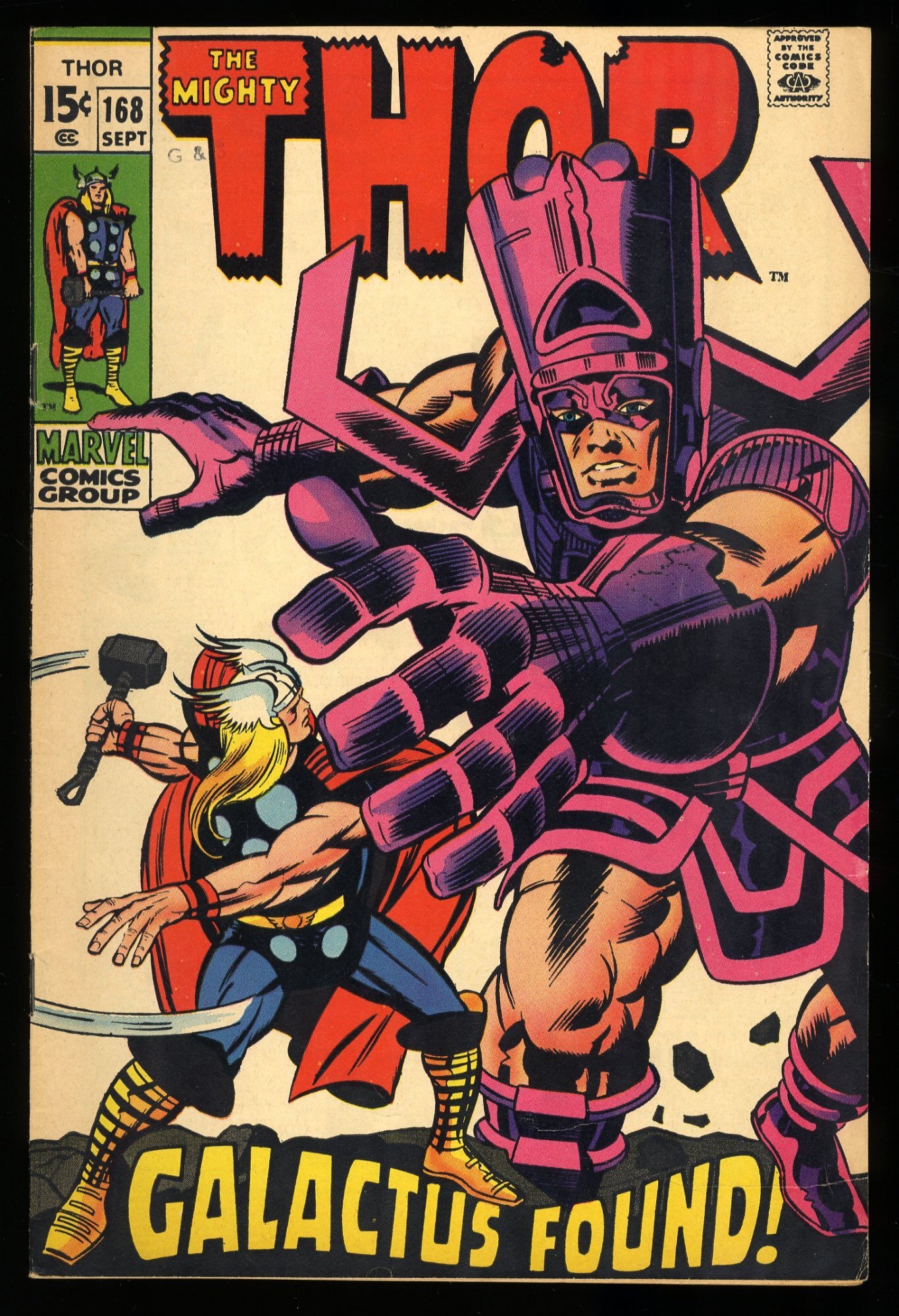 Thor #168 VF- 7.5 Origin of Galactus! 1st Appearance Thermal Man ...