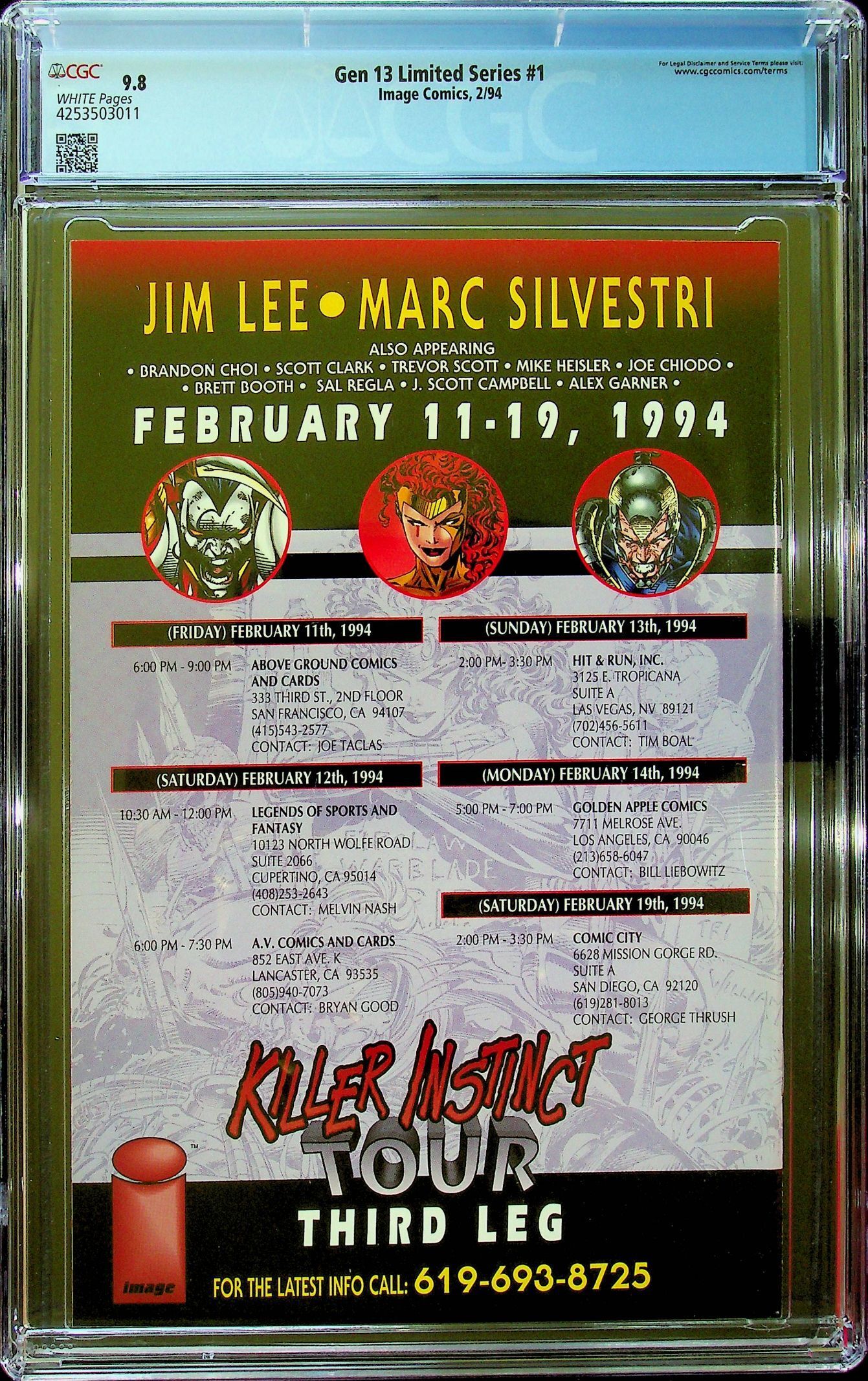 Gen 13 #1 Direct Edition (1995) - CGC 9.8 - Cert#4253503011 | Comic ...