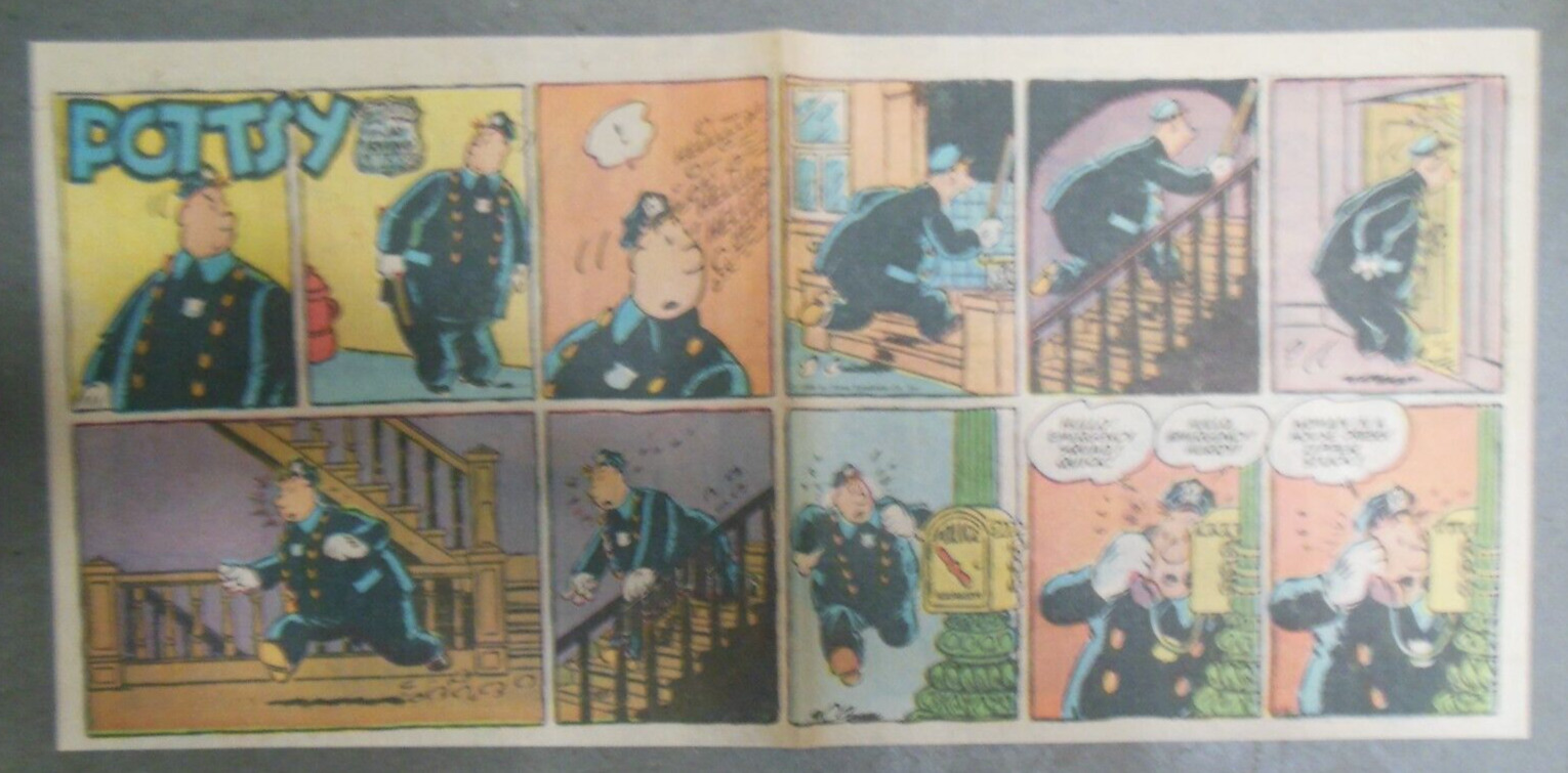 (7) Potsy the Cop Sundays by Jay Irving from 1959 Size: 7.5 x 15 inches ...