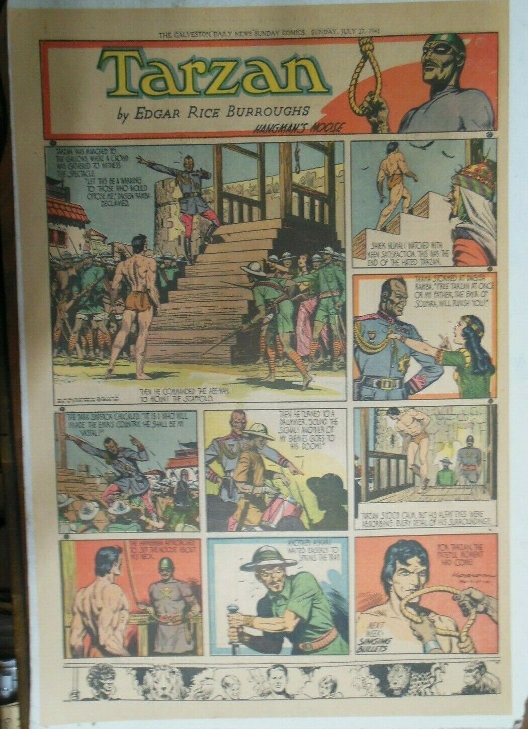 Tarzan Sunday Page #542 Burne Hogarth from 7/27/1941 Very Rare ! Full ...