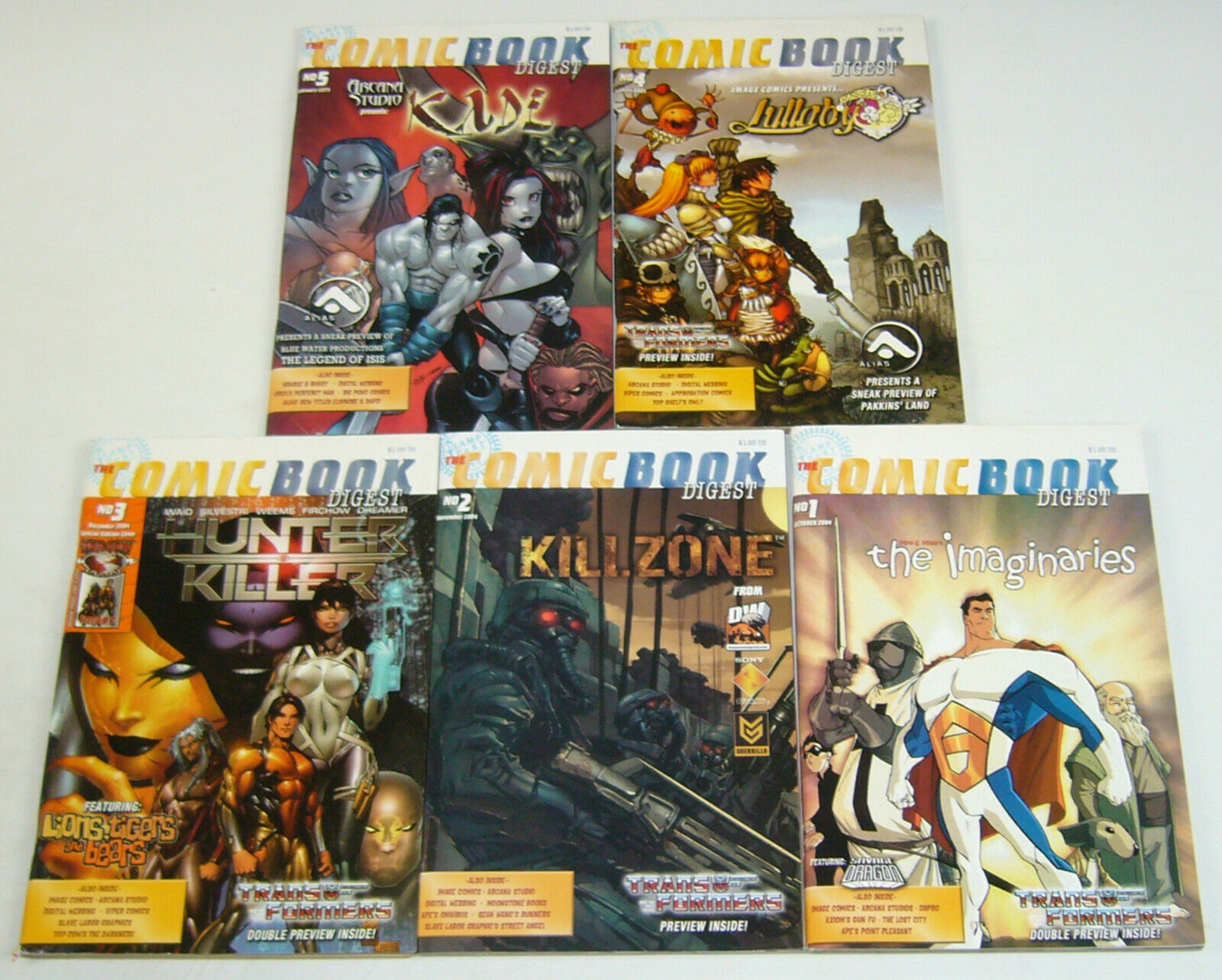 Comic Book Digest #1-5 complete series - oddly normal - transformers ...
