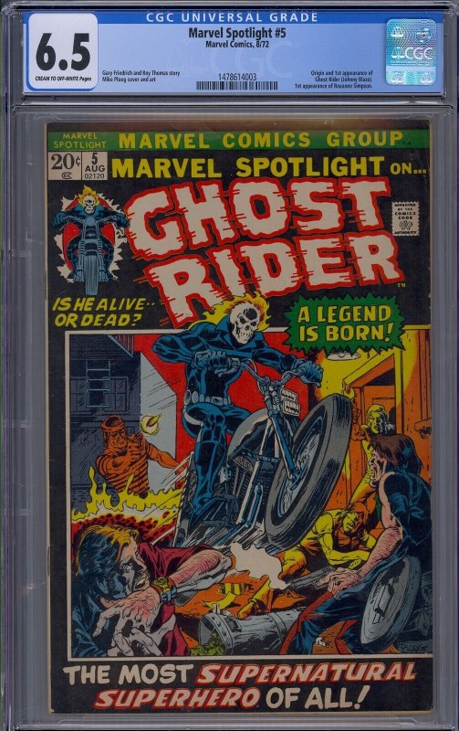 Marvel Spotlight #5 CGC 6.5 1st Ghost Rider Roxanne Simpson Mike Ploog ...