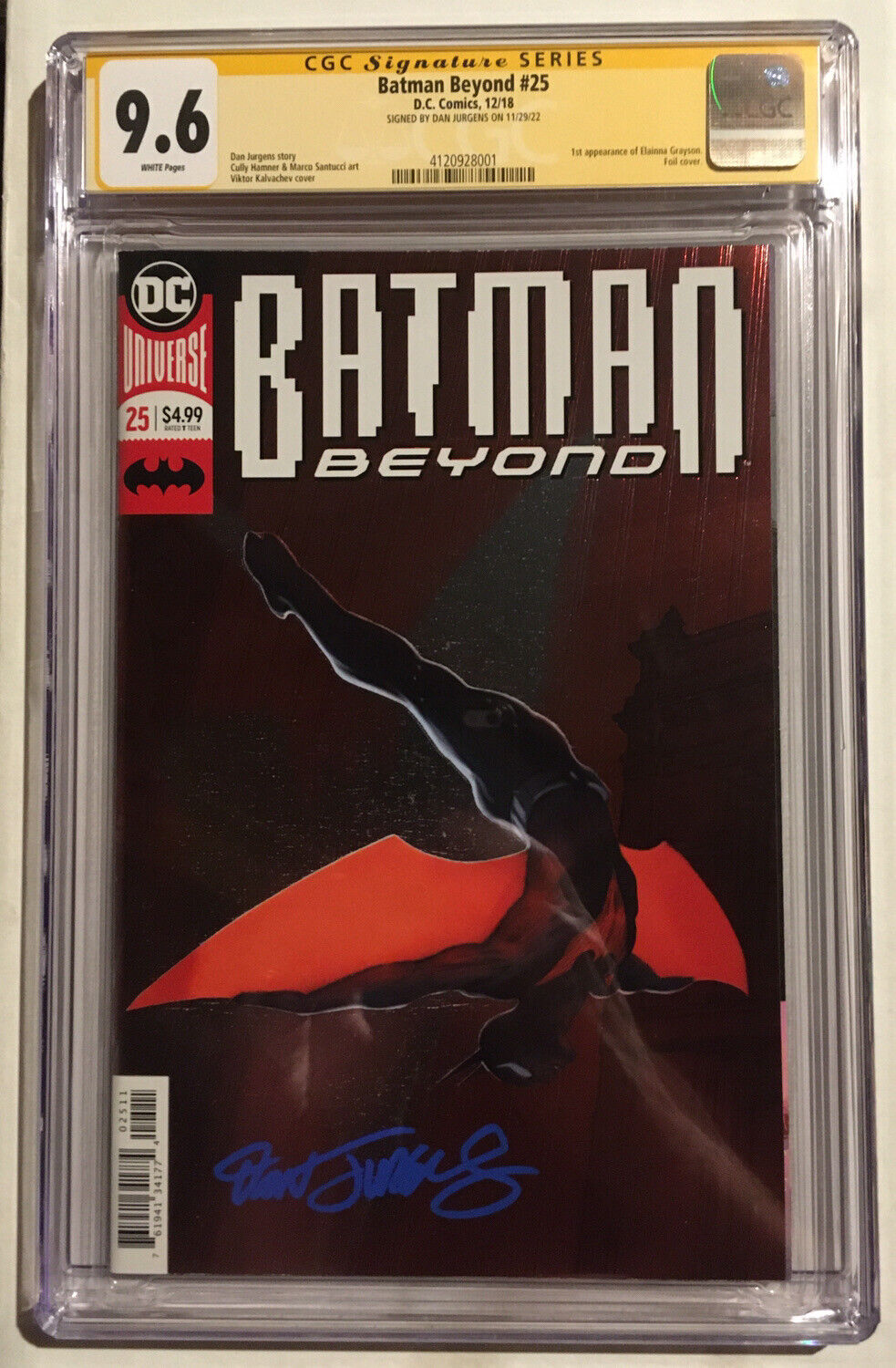 1ST ELAINA GRAYSON Batman Beyond #25 SIGNED Dan Jurgens CGC 9.6 NM+ ...