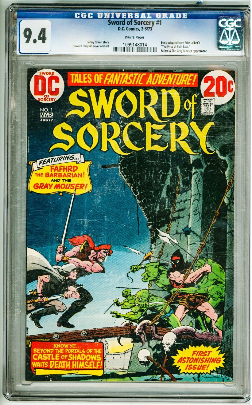Sword of Sorcery #1 (1973) CGC 9.4! White Pages! sticker on back of ...