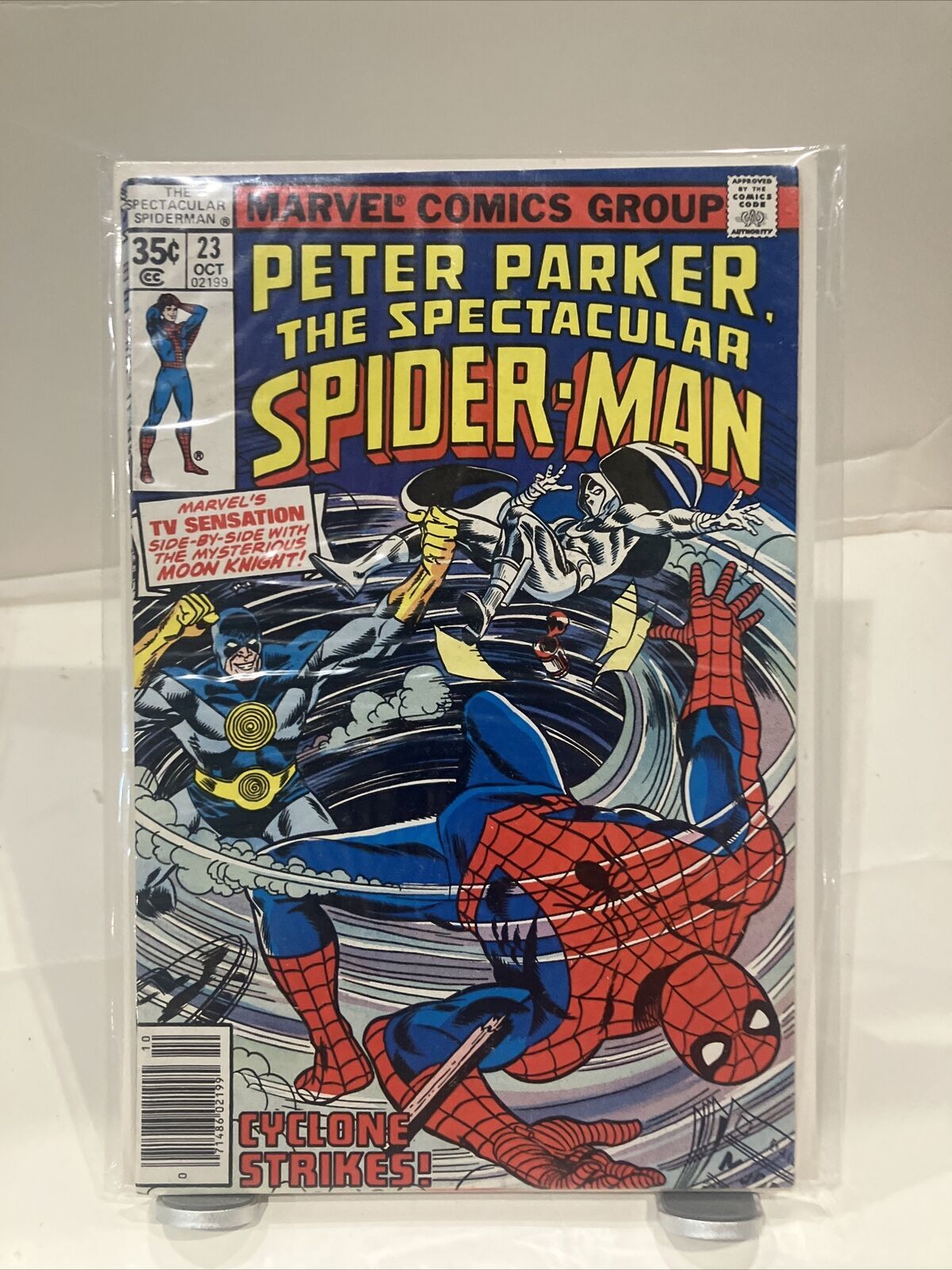 Spectacular Spider-Man #23 (Marvel 1978) Cyclone Vs. Moon Knight ...