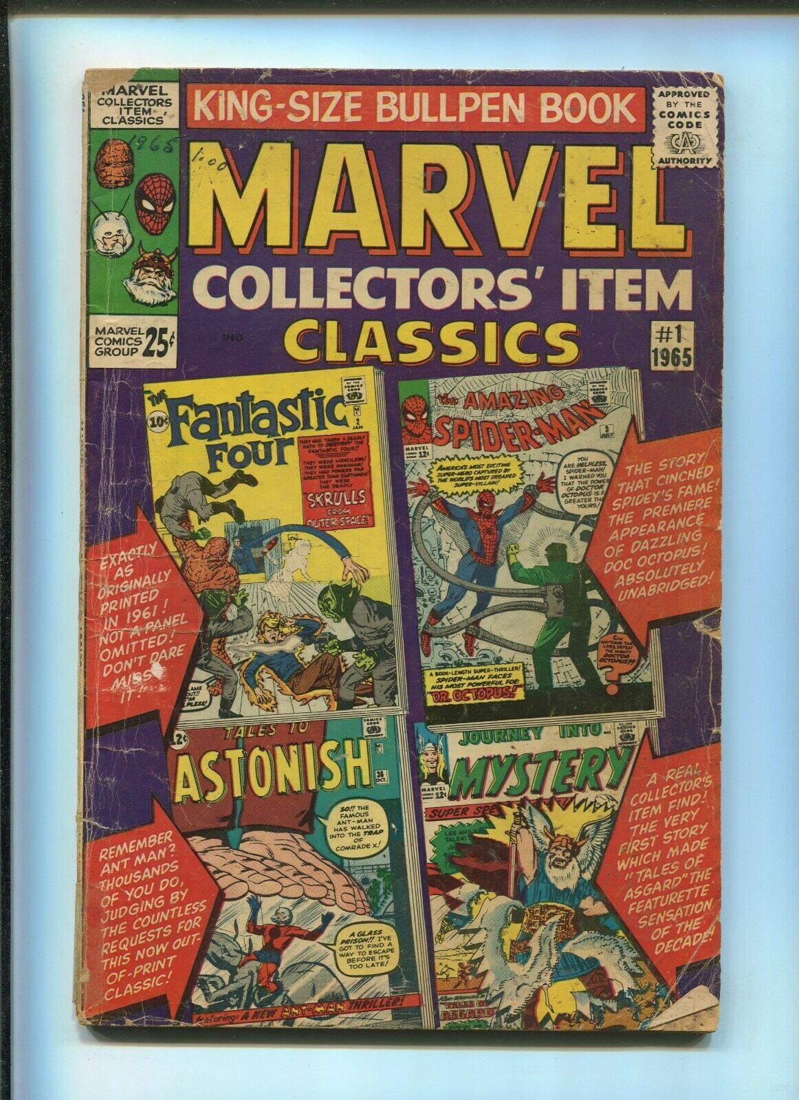 Marvel Collectors Item Classics #1 (2.0) King Size 1965 | Comic Books ...