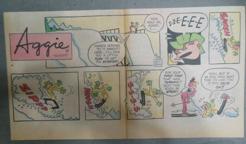(6) Aggie Sunday Pages by Roy Fox from 1967 Size: 7.5 x 15 inches ...
