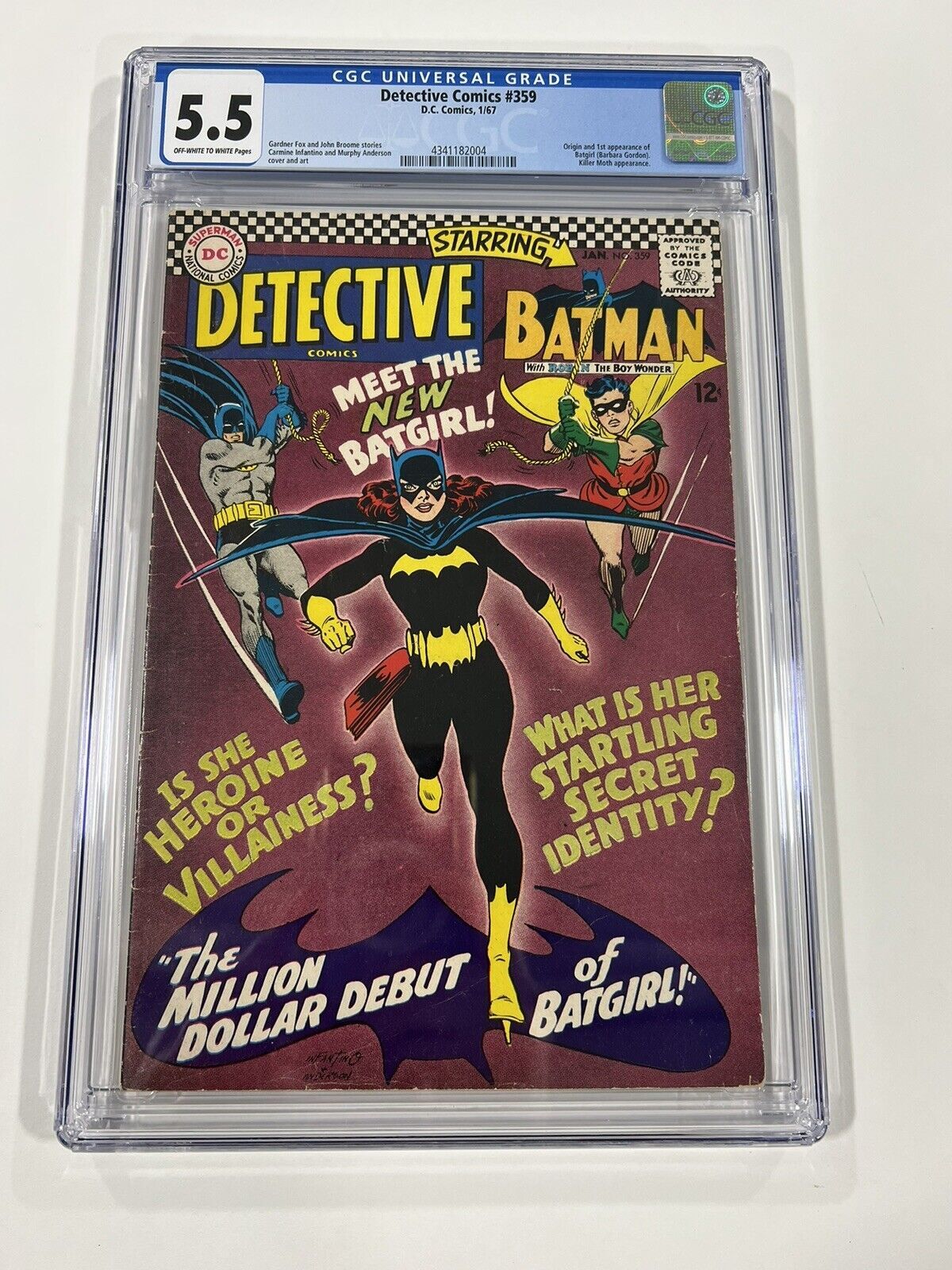 Detective 359 Cgc 5.5 Ow/w Pages 1st Batgirl Barbara Gordon Dc 1967 ...