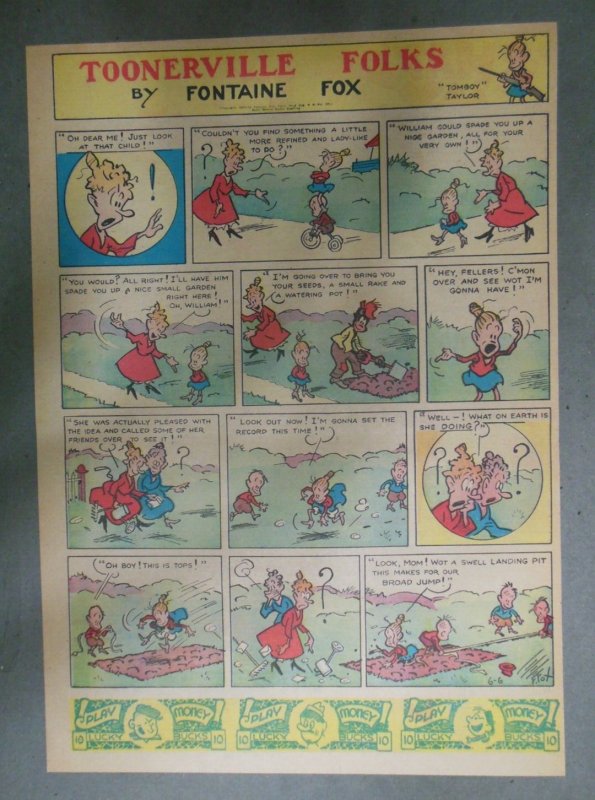 Toonerville Folks Sunday by Fontaine Fox from 6/6/1937 Tabloid Size ...