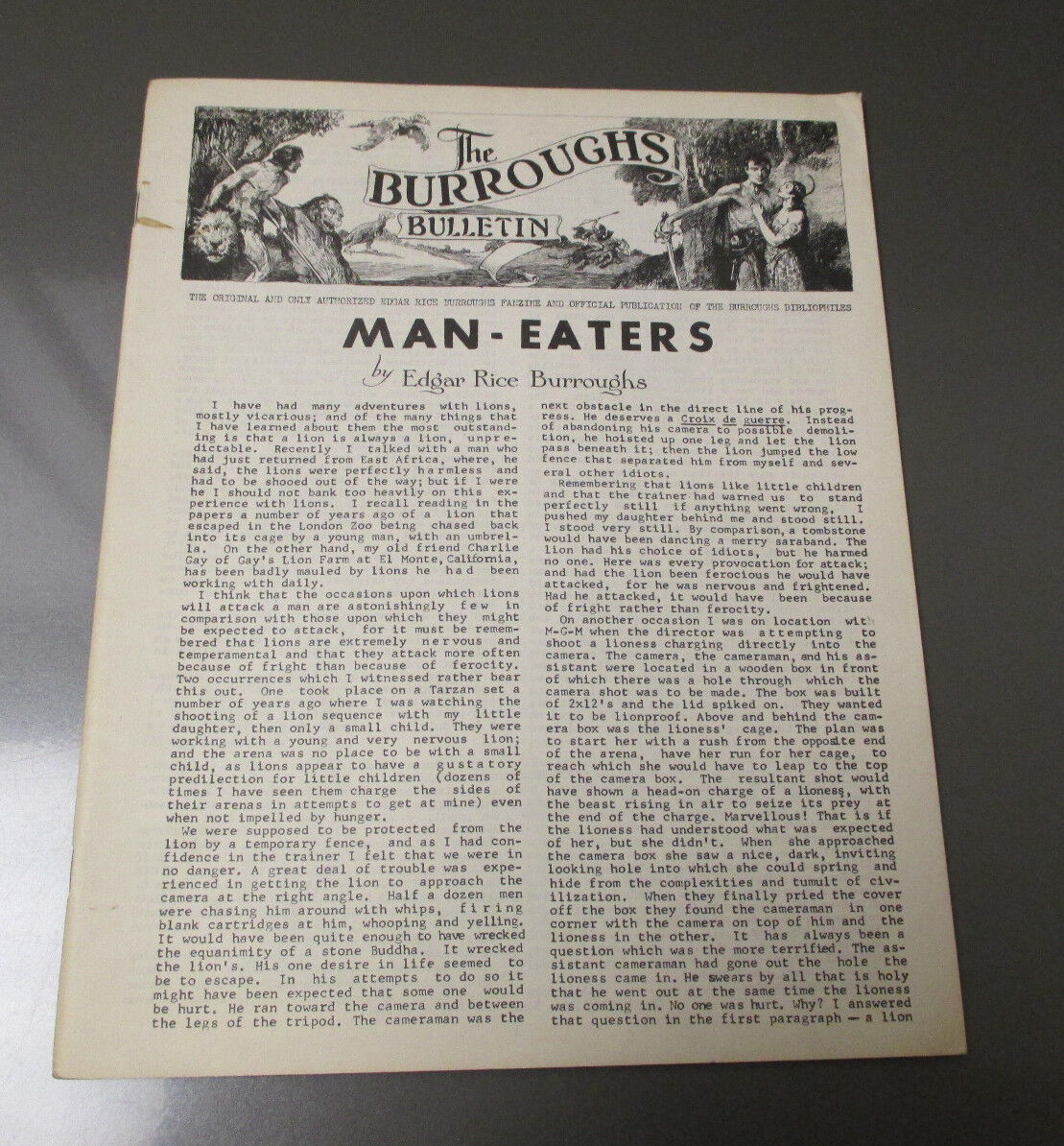1966 The Edgar Rice BURROUGHS BULLETIN #16 Fan Club Zine Fanzine REED ...