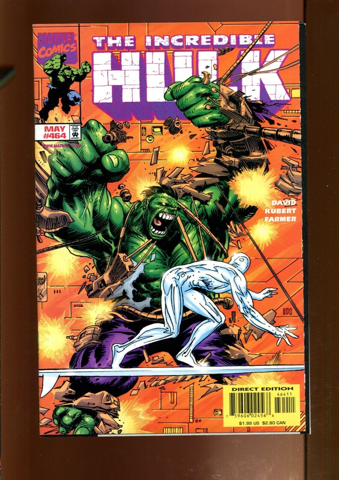 Incredible Hulk #464 - Adam Kubert Cover Art. Silver Surfer App. (9.0/9 ...